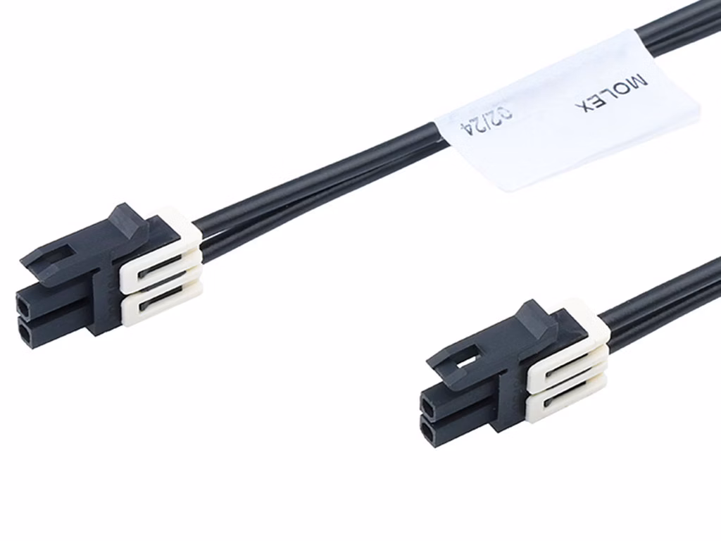 Micro-Fit+ Female-to-Micro-Fit+ Female Off-the-Shelf (OTS) Cable Assembly, Dual Row, 600.00mm Length, Tin (Sn) Plating, 16 AWG, 6 Circuits, Black