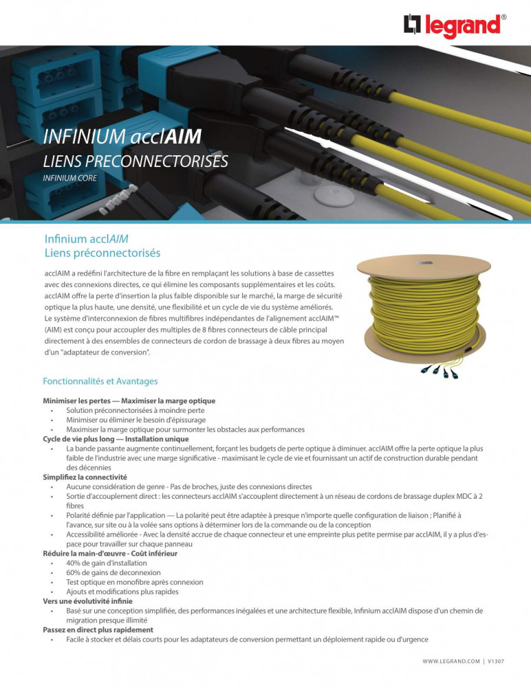 Legrand Infinium acclAIM product document page 1