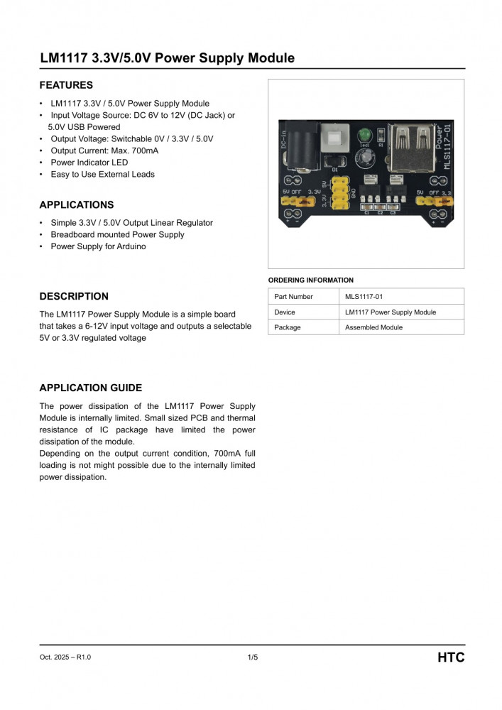 MLS1117-01 technical document page 1