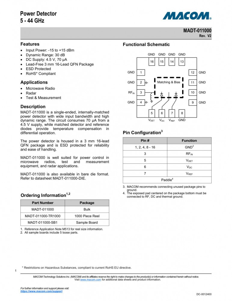 MADT-011000 technical document, page 1