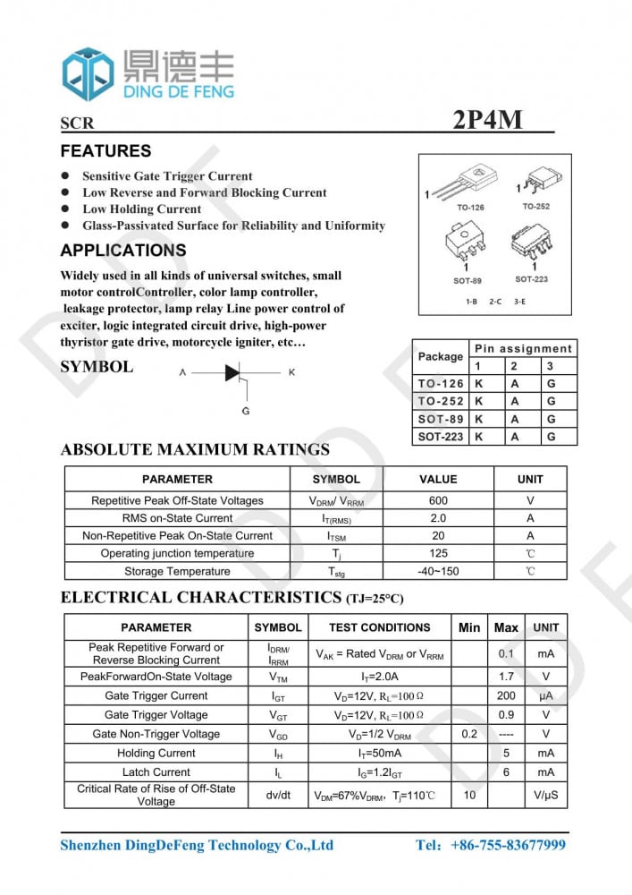 DDF 2P4M-TO-252 technical document page 1