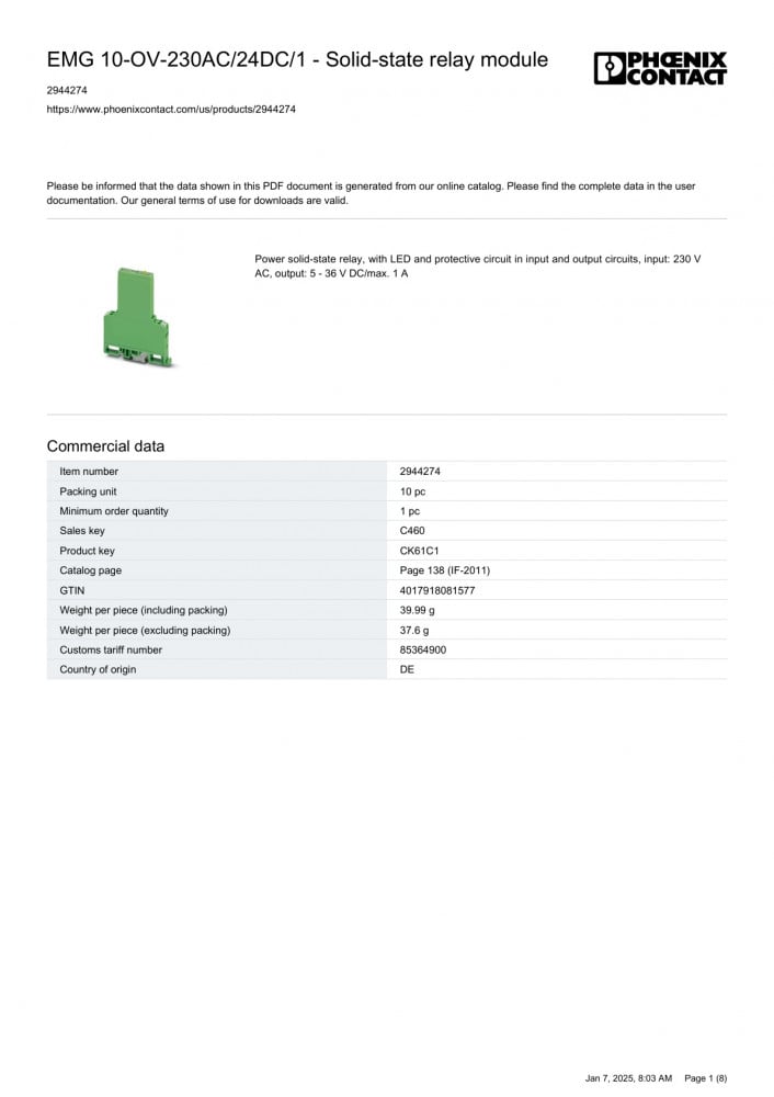 2944274 technical document page 1