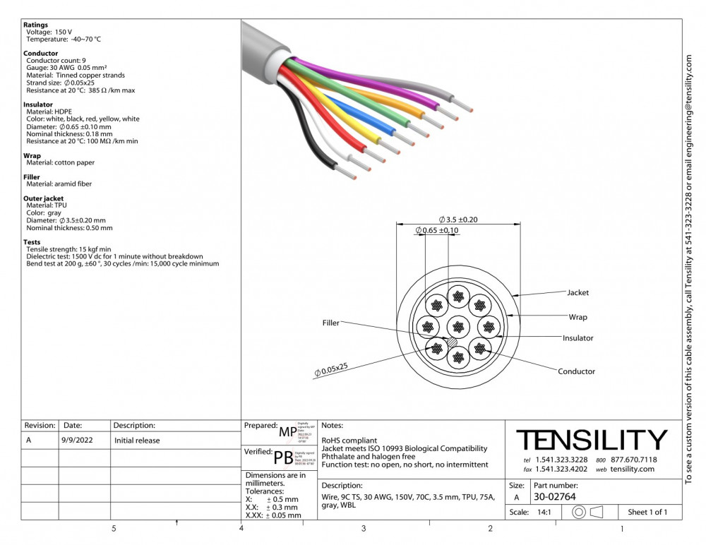 Tensility International 30-02764 product drawing