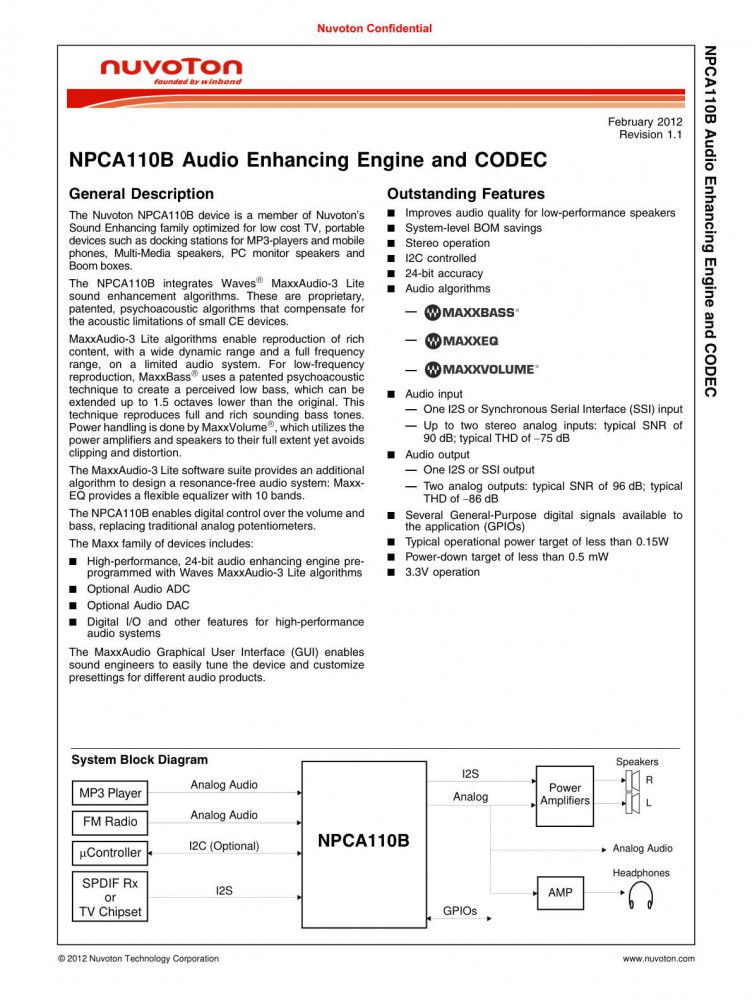 NPCA110BA0YX datasheet page 1