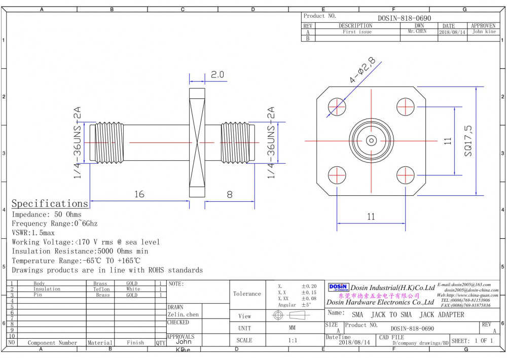 DOSIN-818-0690 technical drawing preview