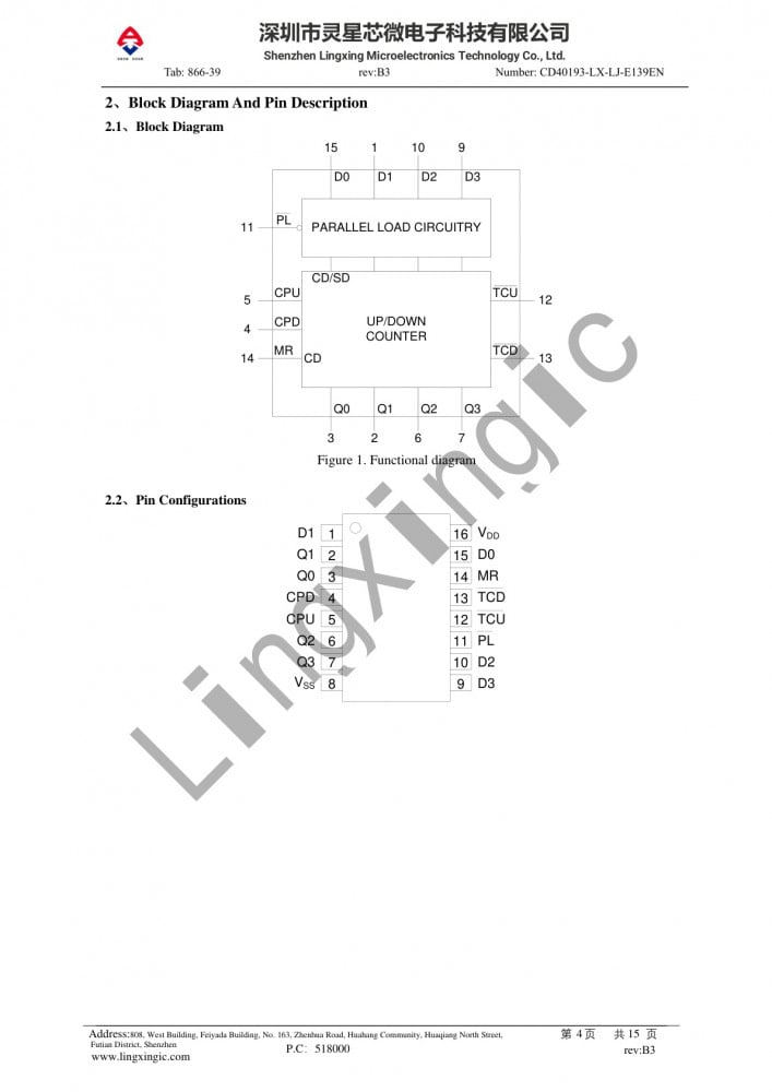 CD40193BM(LX) datasheet page 4