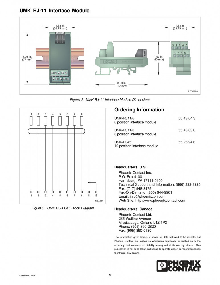 UMK RJ-11/45 interface module datasheet page 2