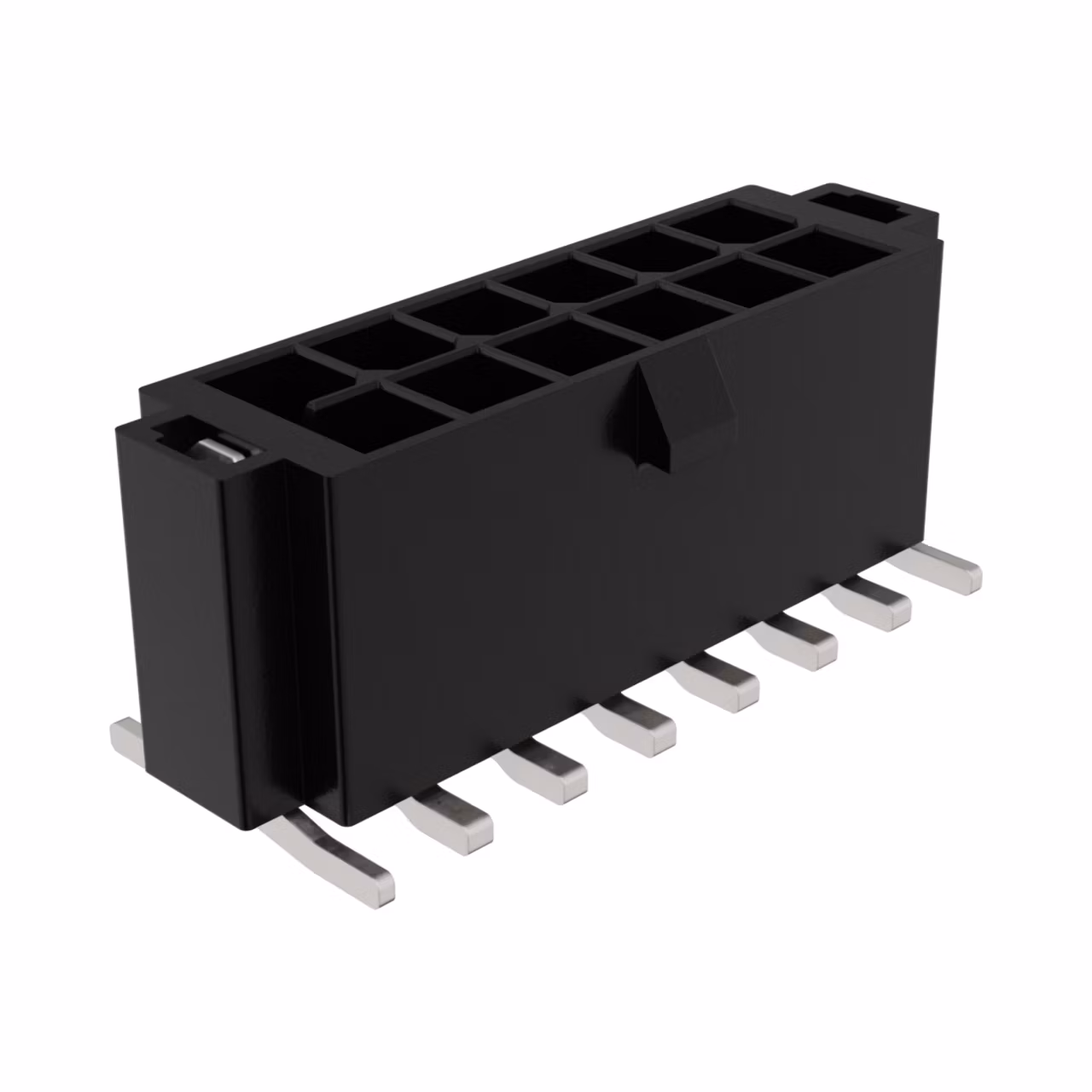 Mini-Fit Max Vertical Header, Dual Row, Surface Mount, 12 Circuits, Matte Tin (Sn) Plating, Black, Glow-Wire Capable, Tape and Reel for sale