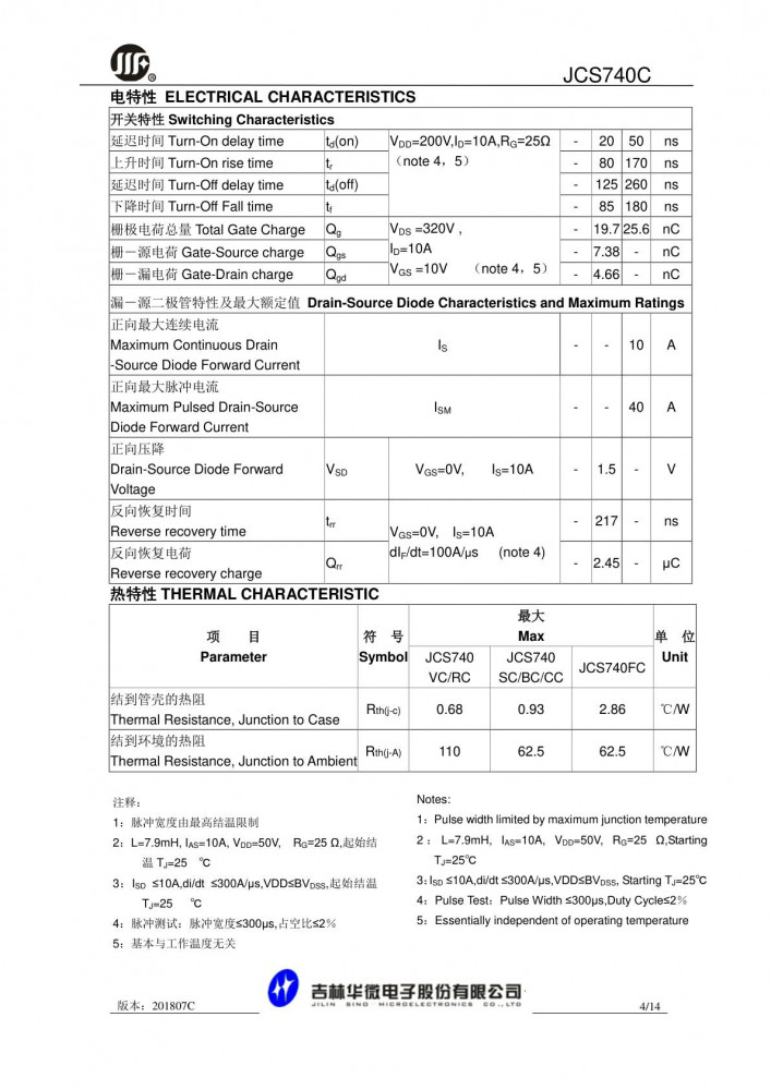JCS740C datasheet page 4