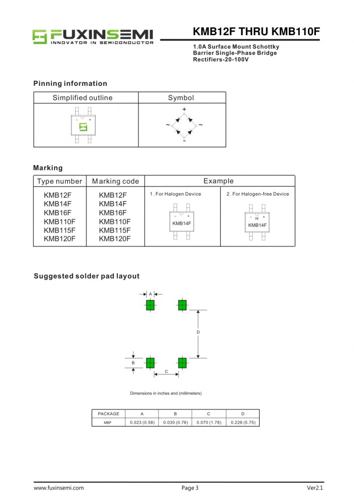 KMB16F datasheet page 3