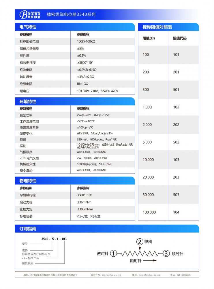 BOCHEN 3540S-1-104L specification page 2