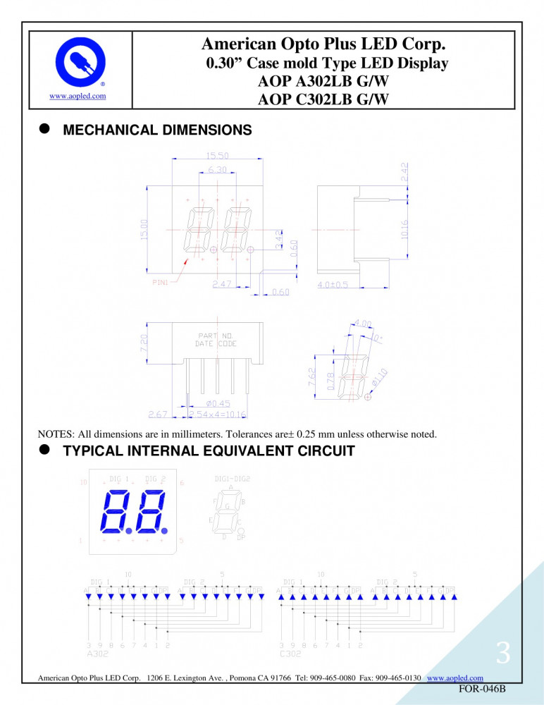 A302LB G/W datasheet page 3