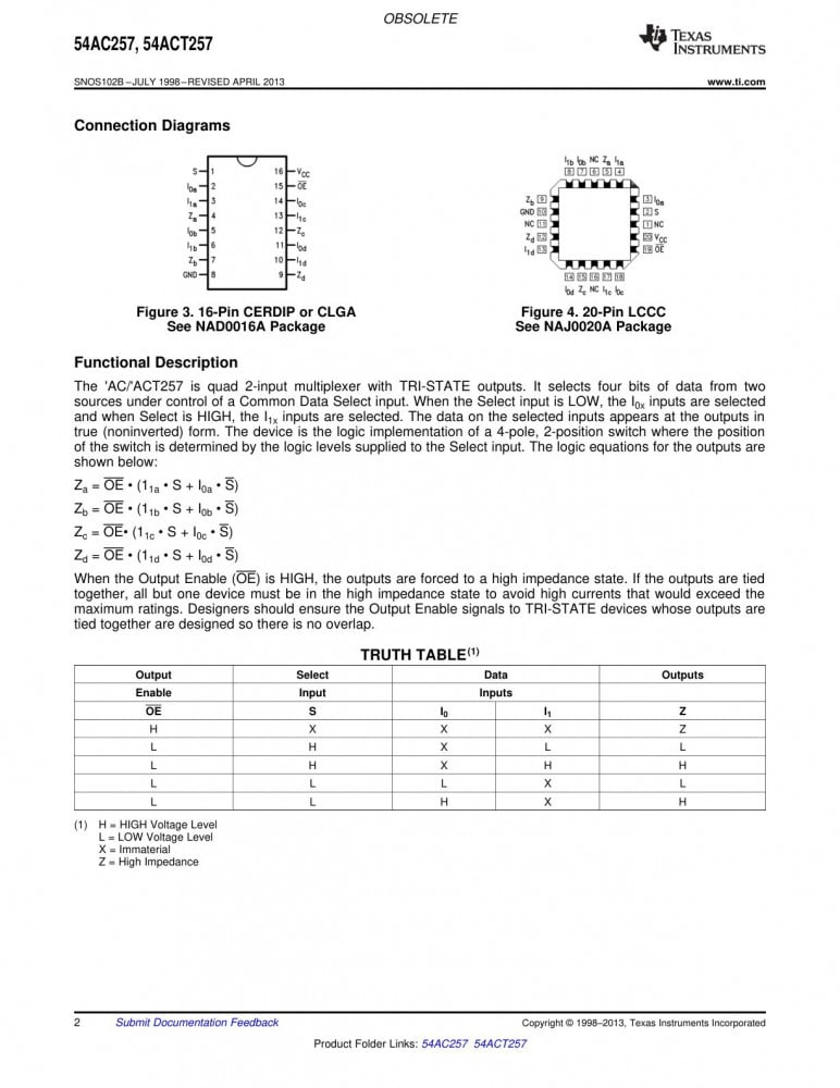 54ACT257 technical document page 3