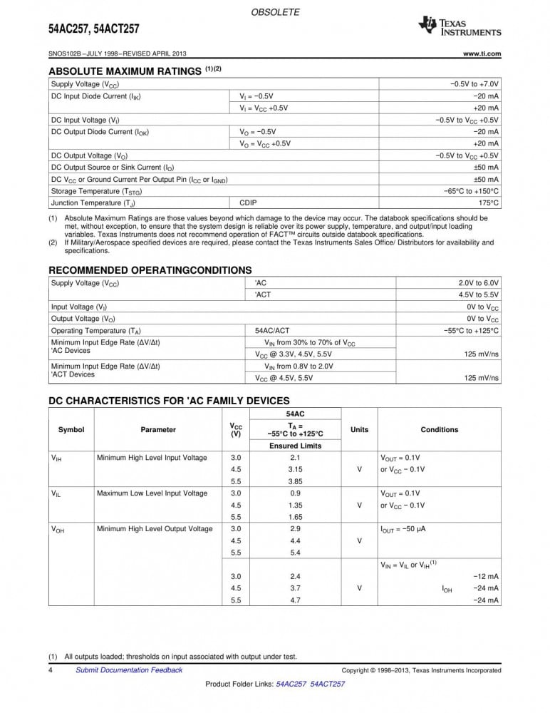 54ACT257 technical document page 5