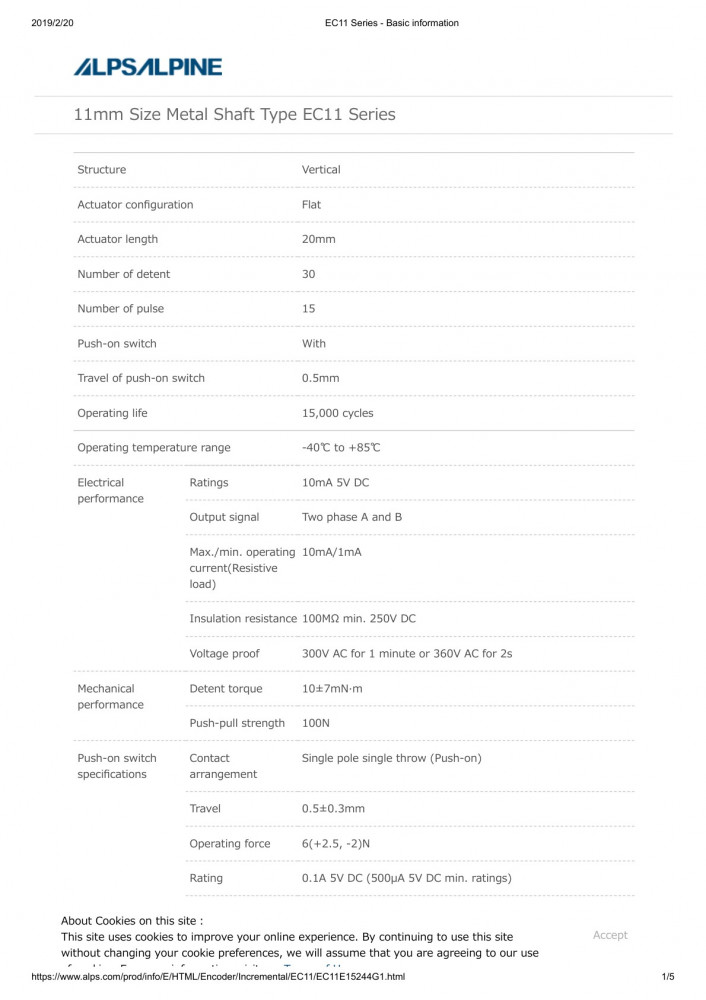 EC11E183440C technical document page 1
