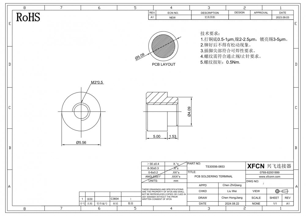 XFCN TS30556-0653 product drawing