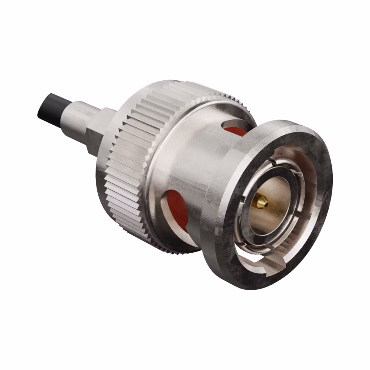 BNC Plug, Straight, Crimp, RG-174, RG-188 and RG-316, Brass Body, Nickel (Ni) Plated, Bag, 50 Ohms for sale