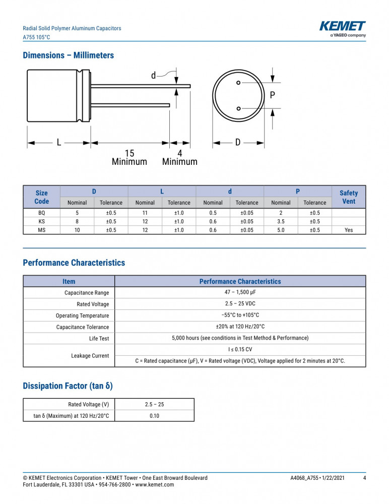 KEMET A755 datasheet page 4