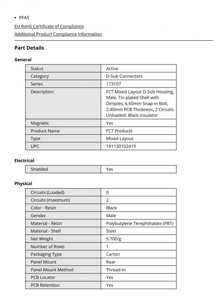 MOLEX 1731070763 product drawing, page 2