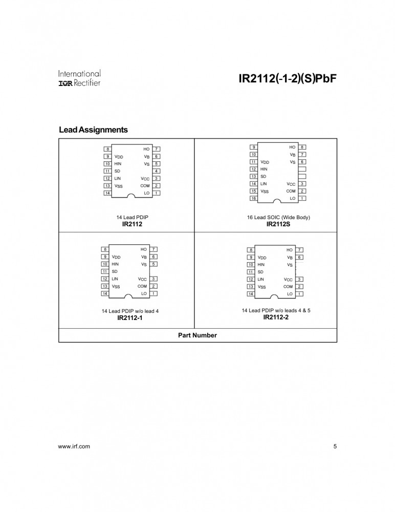 IR2112STRPBF technical document page 5