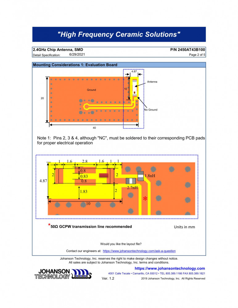 2450AT43B100 datasheet page 2