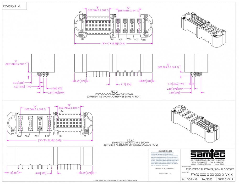 Samtec ET60 drawing page 2