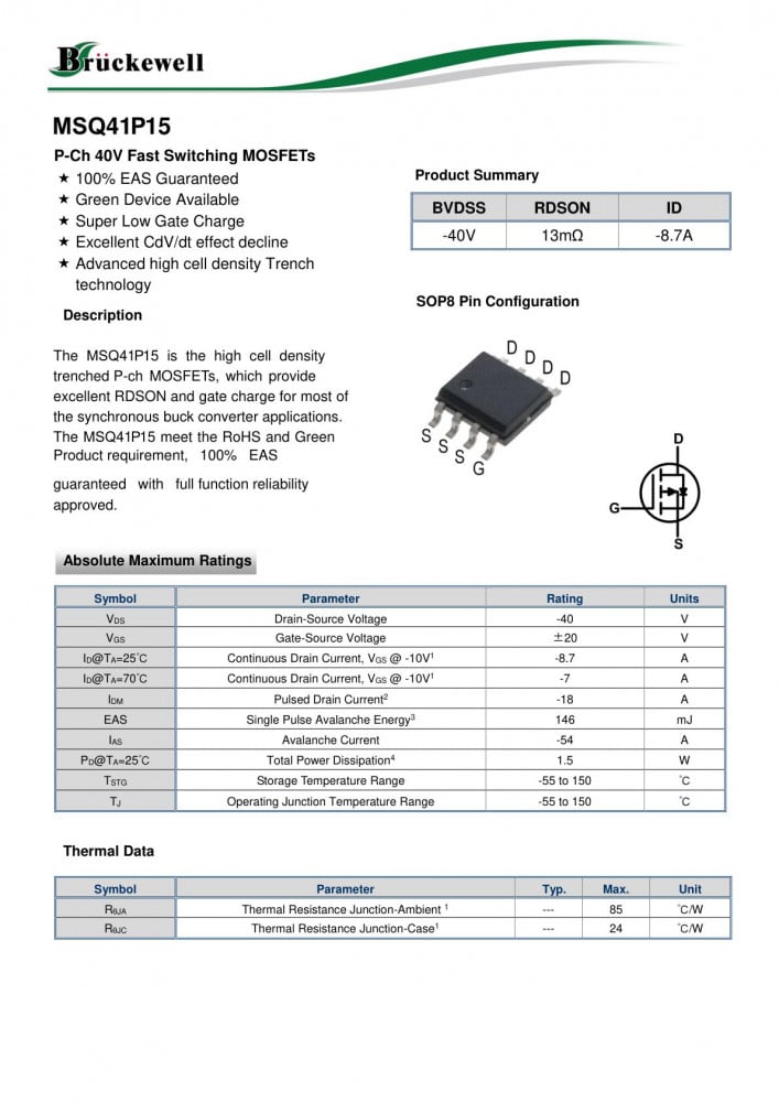 MSQ41P15 datasheet page 1
