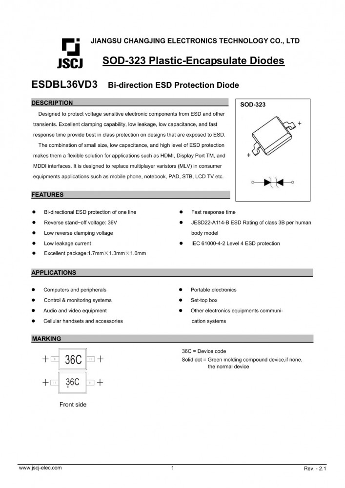 ESDBL36VD3 datasheet page 1