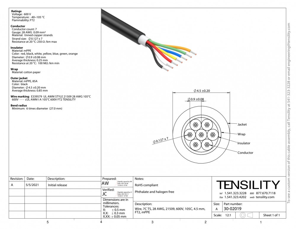 Tensility International 30-02019 technical drawing preview