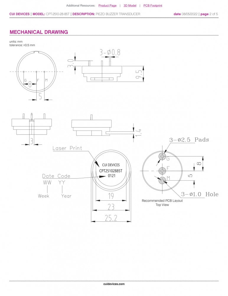 CPT-2510-28-85T datasheet page 2