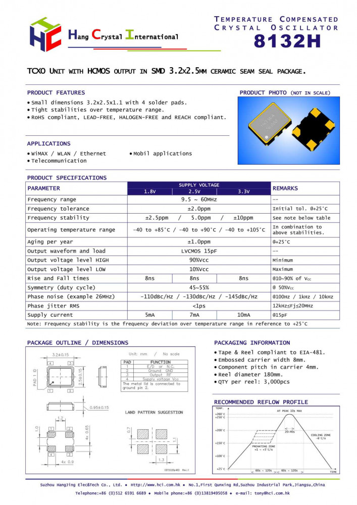 HCI 8132H-100.000LJ33DTL technical document preview