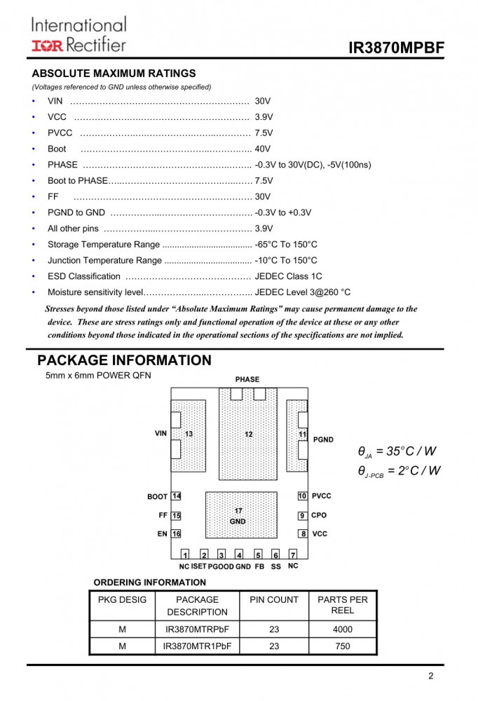 IR3870MTRPBF datasheet page 2