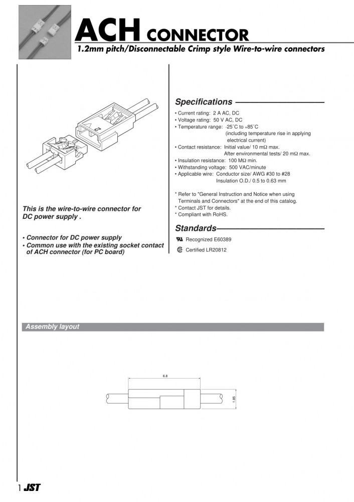 JST SACH-003G-P0.2 catalog page 1