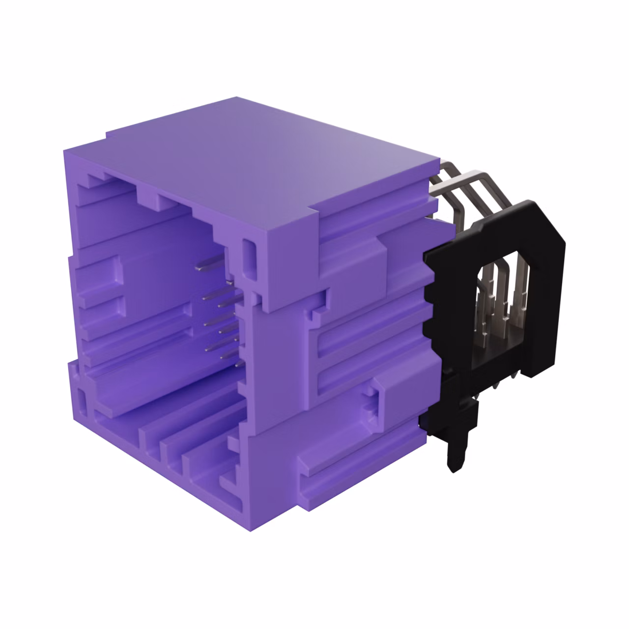 stAK50h Right-Angle Hybrid Header, 27 Circuits, Key 4, Purple, Tube for sale
