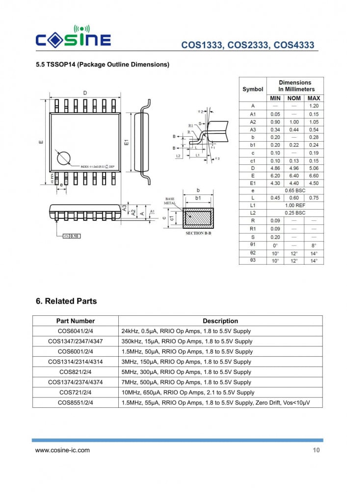 COS1333 datasheet page 10