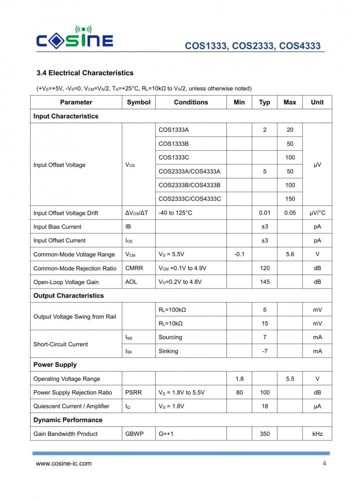 COS1333 datasheet page 4