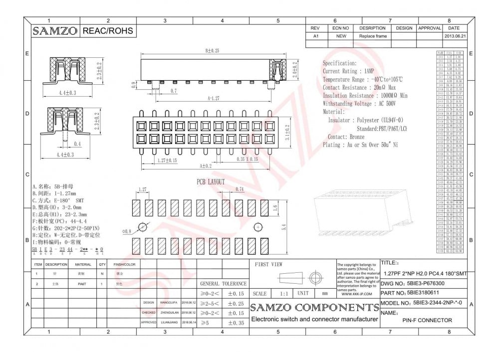 SAMZO 5BIE3-2344-216-W0 technical drawing
