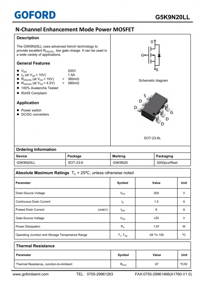 G5K9N20LL datasheet page 1