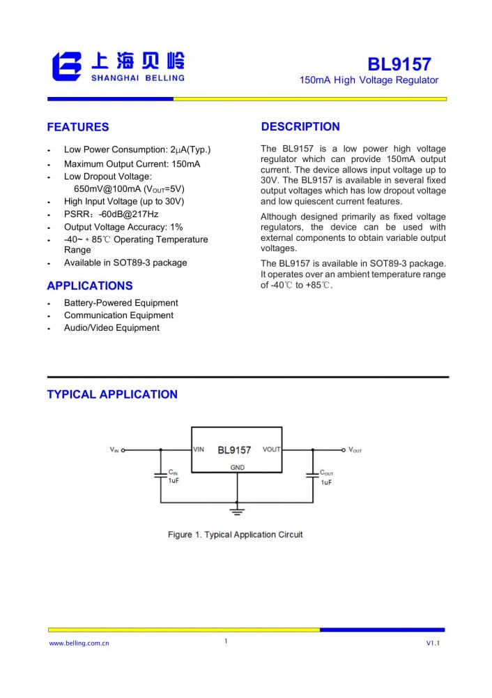 BL9157-50BC3A datasheet page 1