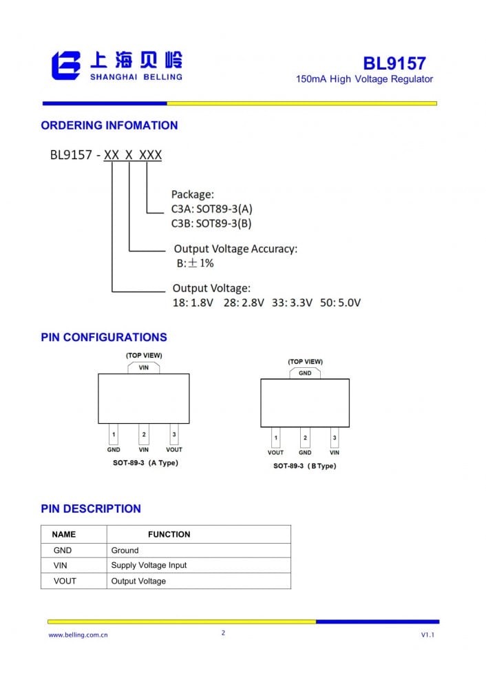 BL9157-50BC3A datasheet page 2