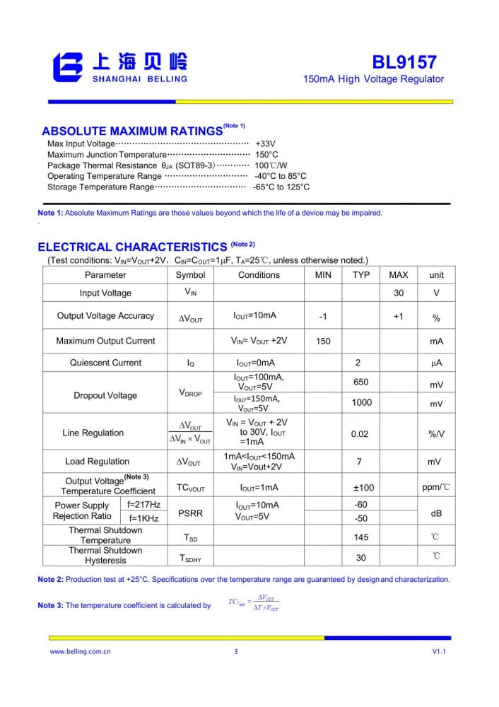 BL9157-50BC3A datasheet page 3