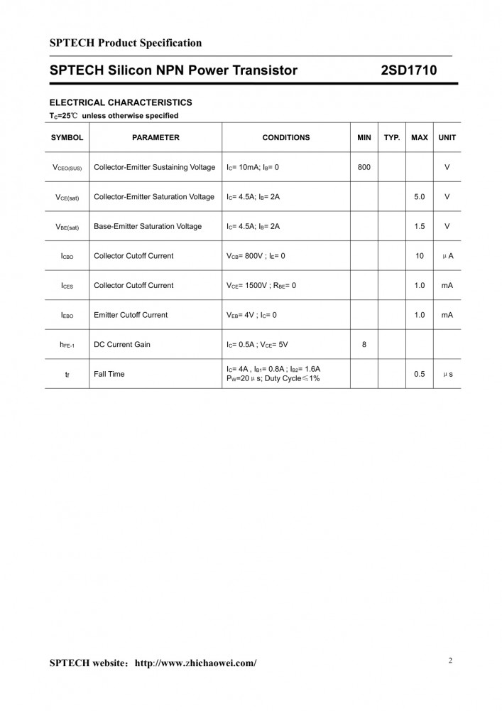 2SD1710 datasheet page 2