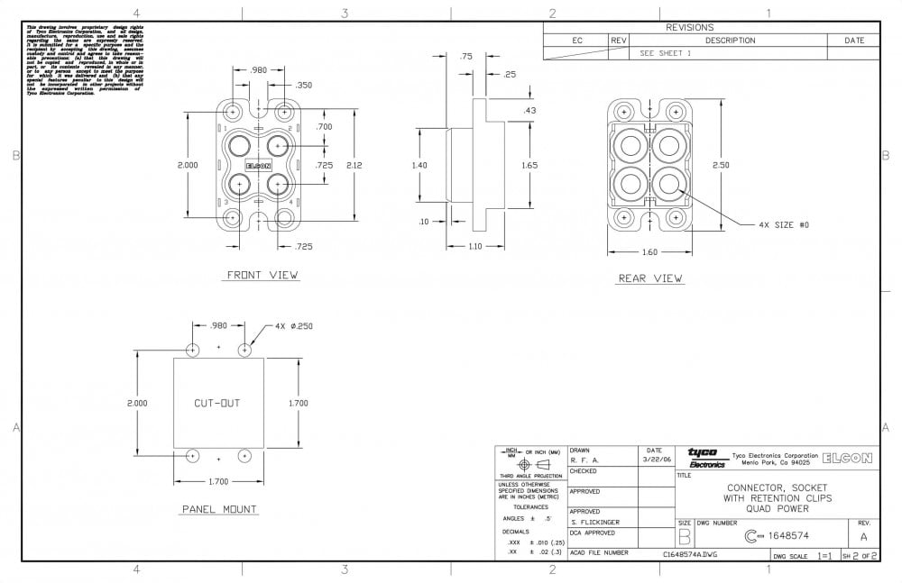 TE Connectivity 1648574-1 technical drawing page 2