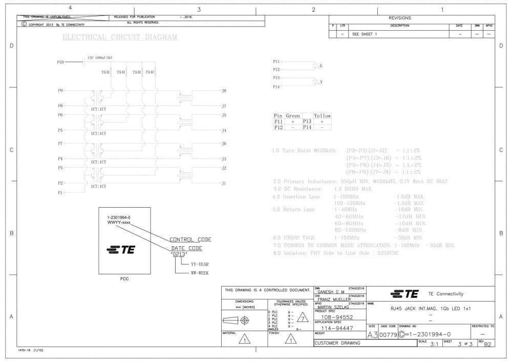 TE Connectivity 1-2301994-0 electrical circuit diagram