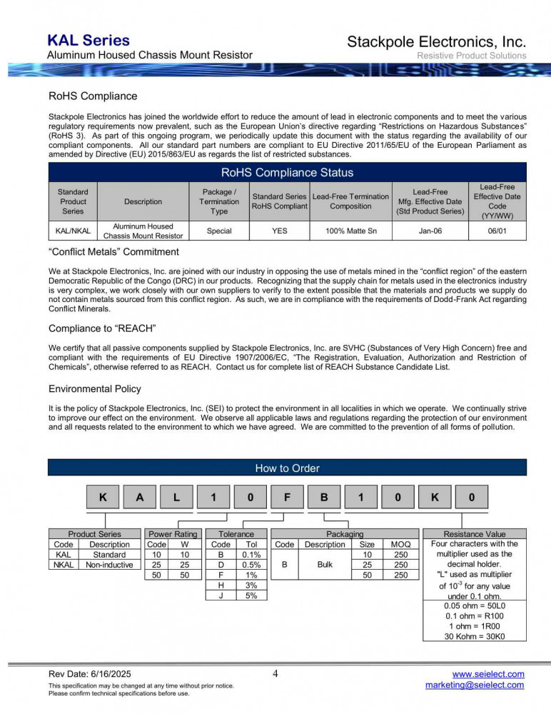KAL50 resistor datasheet page 4