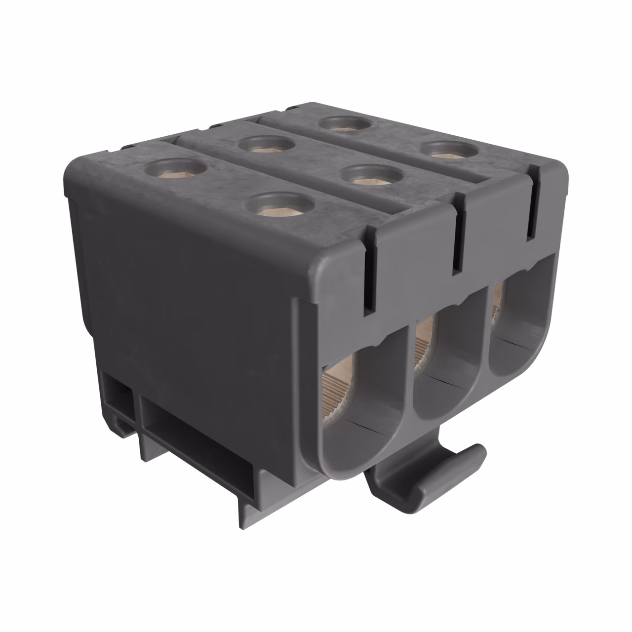 High Current Universal Clamp Terminal Block, 35.00mm DIN-rail Mount, 150.0A / 600V, Grey Housing and Cover, 3 Circuits for sale
