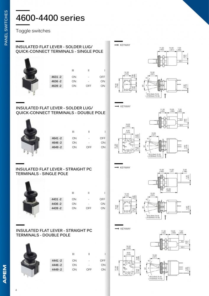 APEM 4600-4400 series datasheet page 4