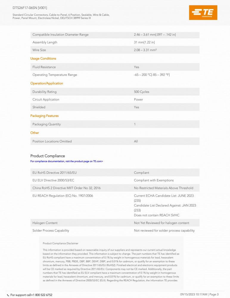 M39029/32-259 technical document page 3