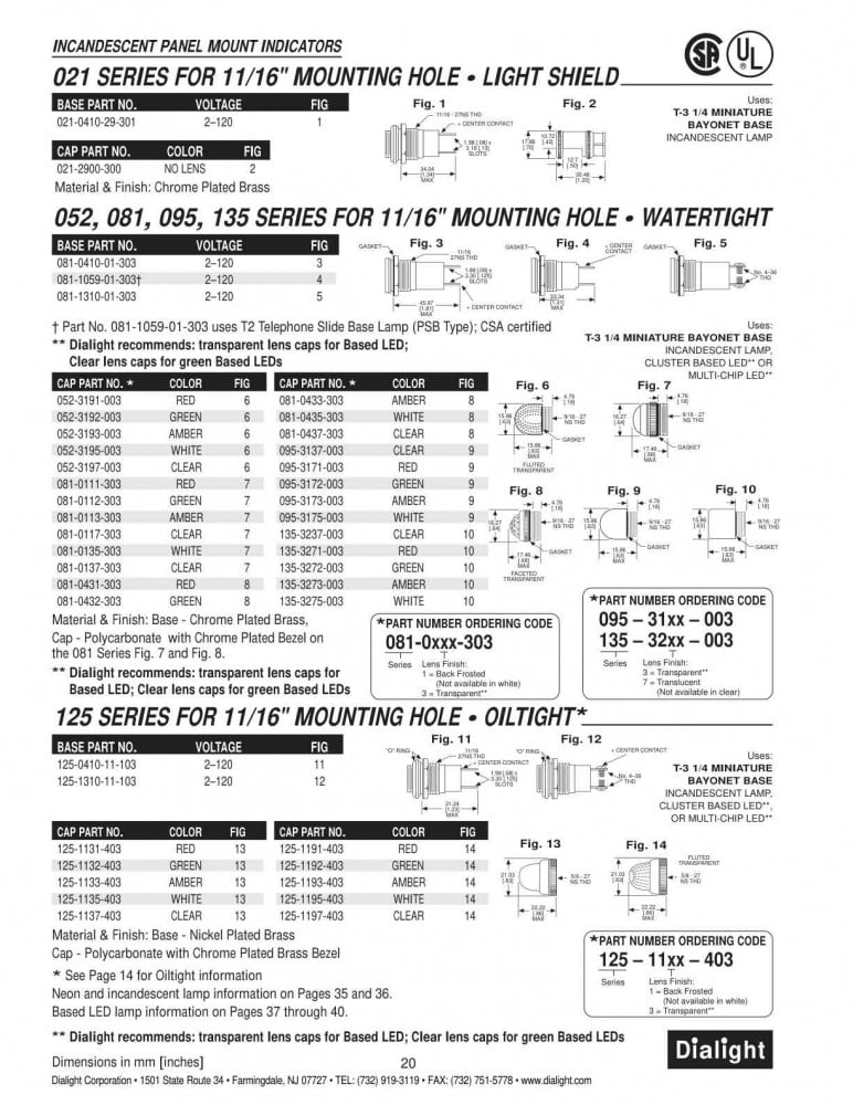Dialight indicator selection document