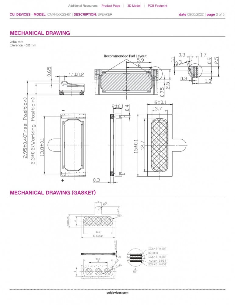 CMR-15062S-67 datasheet page 2